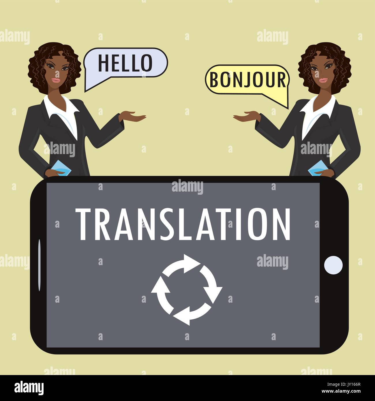 Translation from a smartphone. Vector illustration Stock Vector Image ...