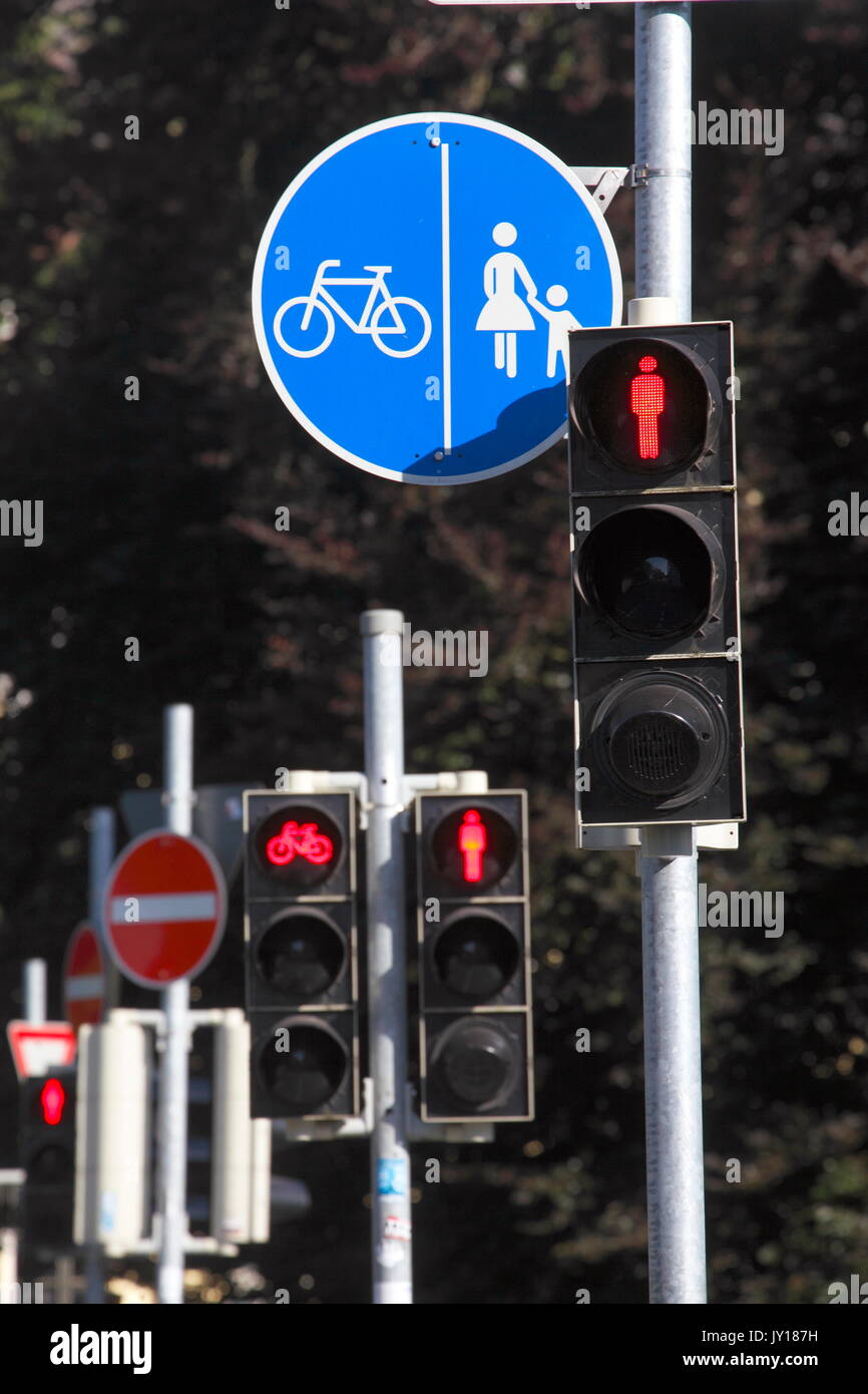 Road Signs, red traffic light Stock Photo - Alamy