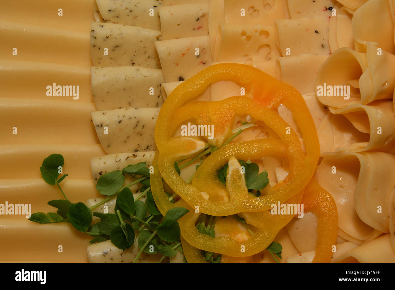 Table Buffet ham cheese cucumberg food Stock Photo - Alamy