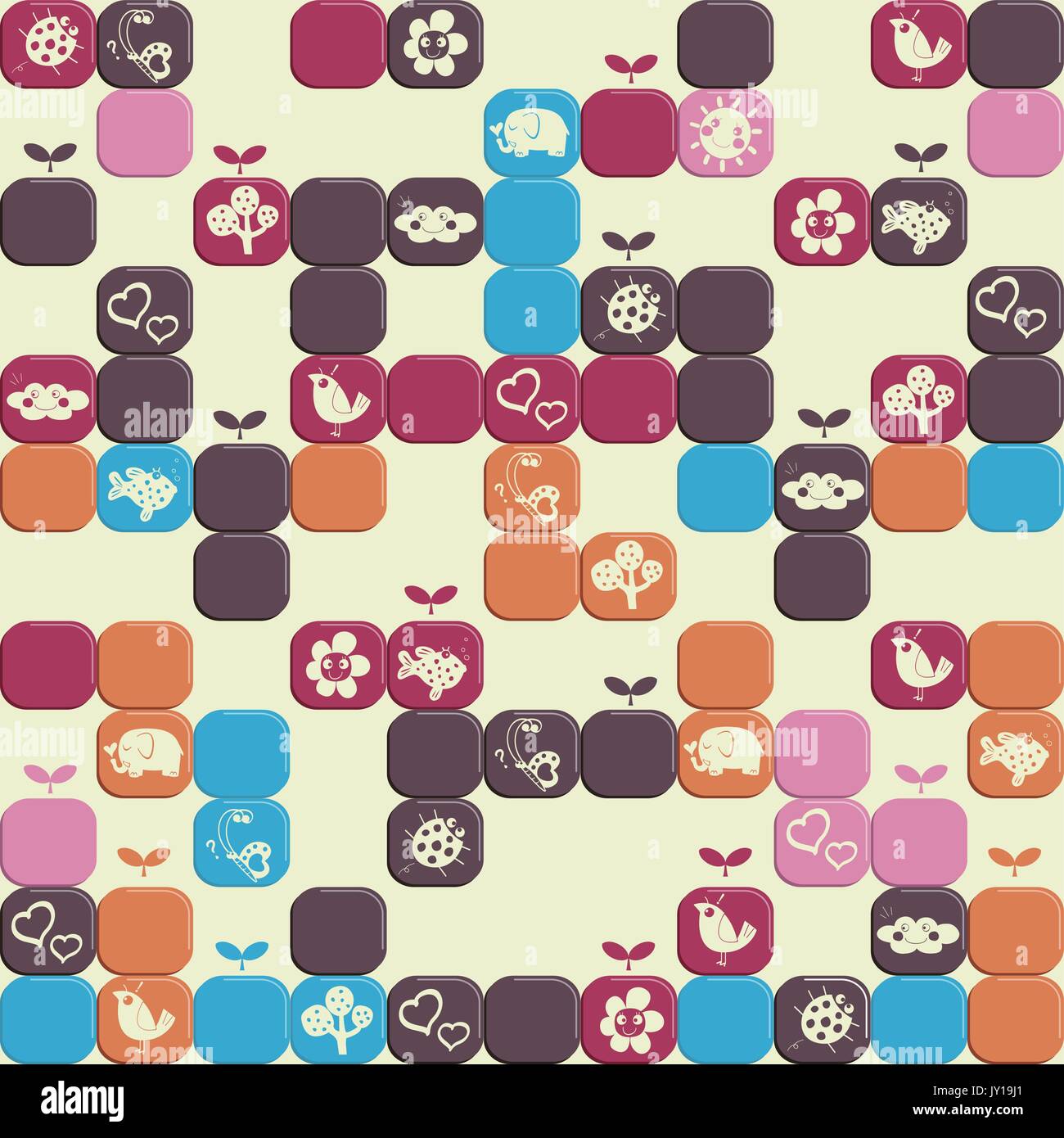cute icons, cute block background Stock Vector Image & Art - Alamy