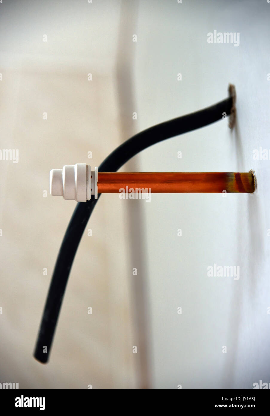 Electric Shower connections Stock Photo - Alamy