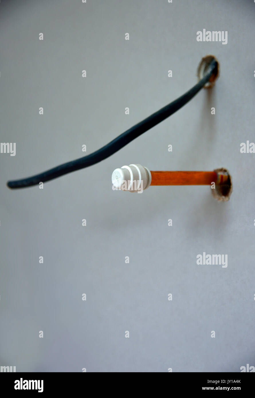 Electric Shower connections Stock Photo - Alamy