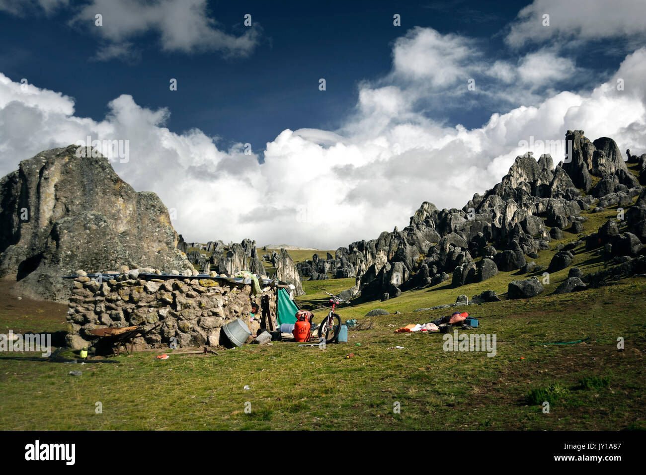 Stone house and stone forest in peru Stock Photo - Alamy
