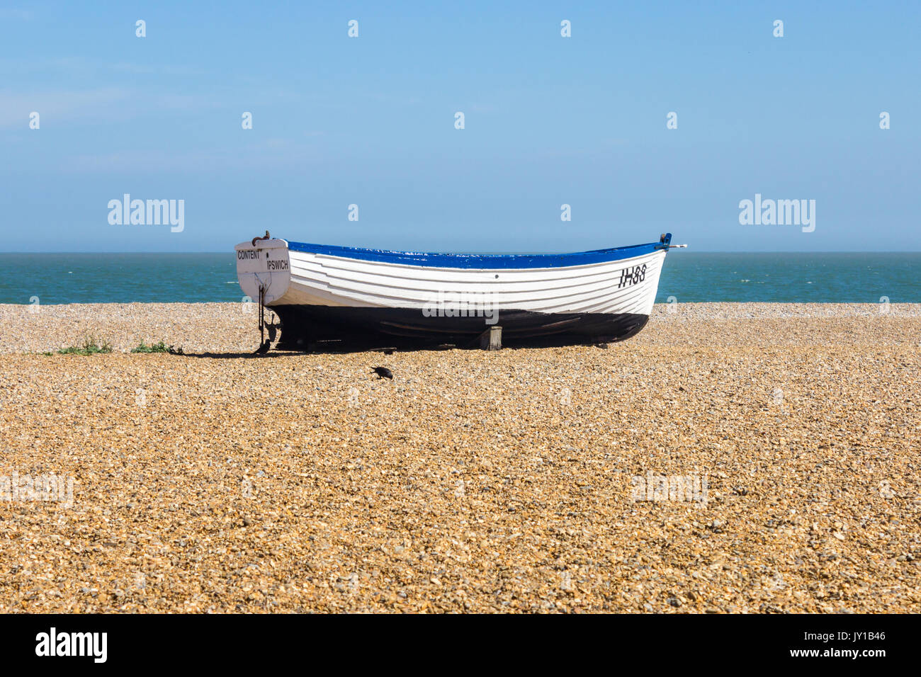 SUFFOLK UK BOAT ON BEACH Stock Photo - Alamy
