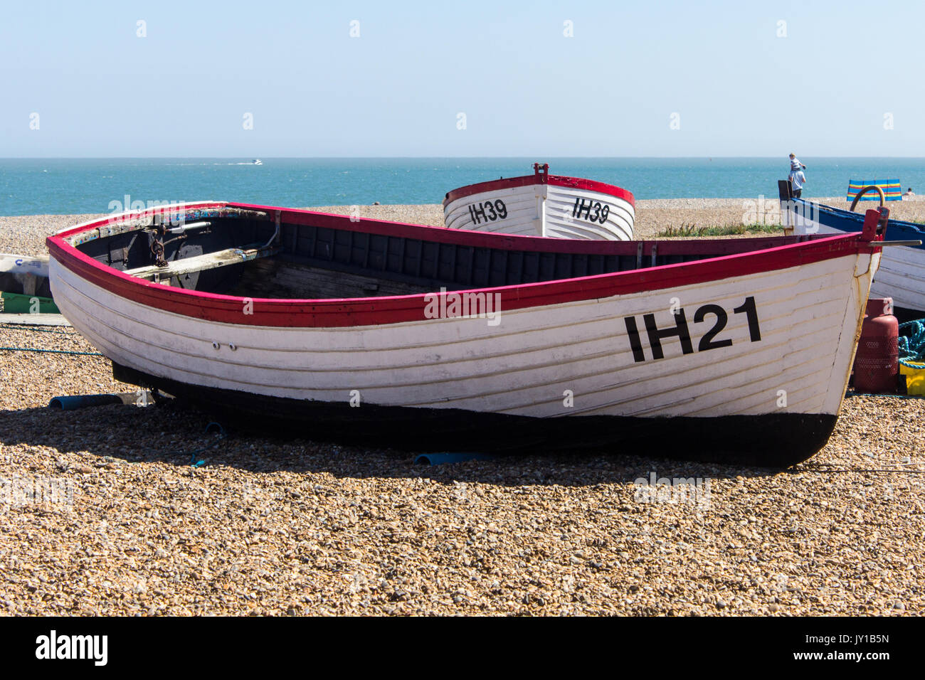 SUFFOLK UK BOAT ON BEACH Stock Photo - Alamy