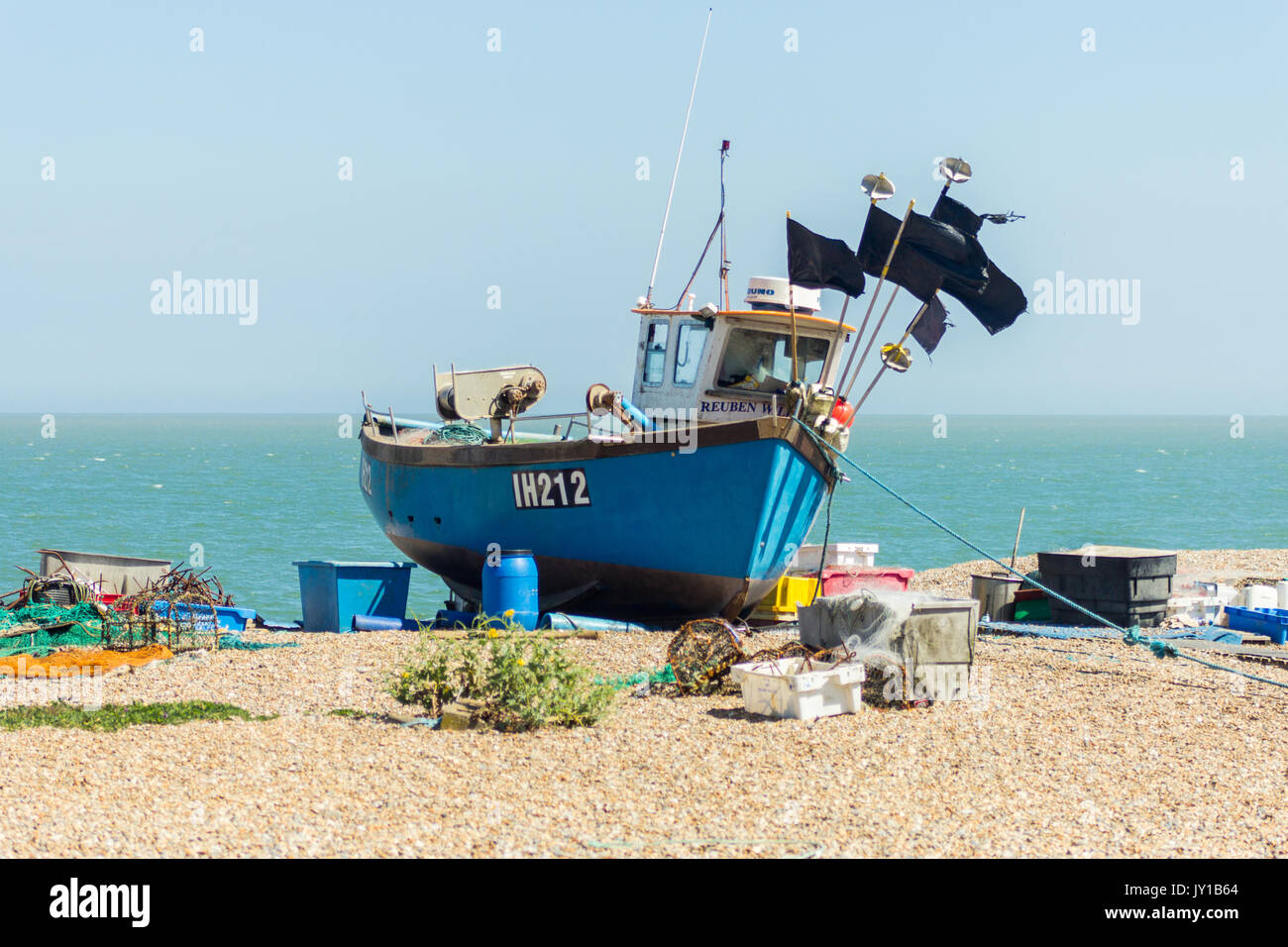 SUFFOLK UK BOAT ON BEACH Stock Photo - Alamy