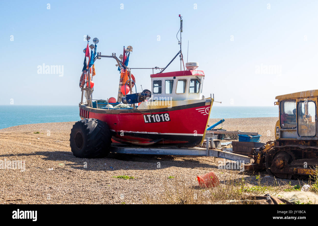 SUFFOLK UK BOAT ON BEACH Stock Photo - Alamy