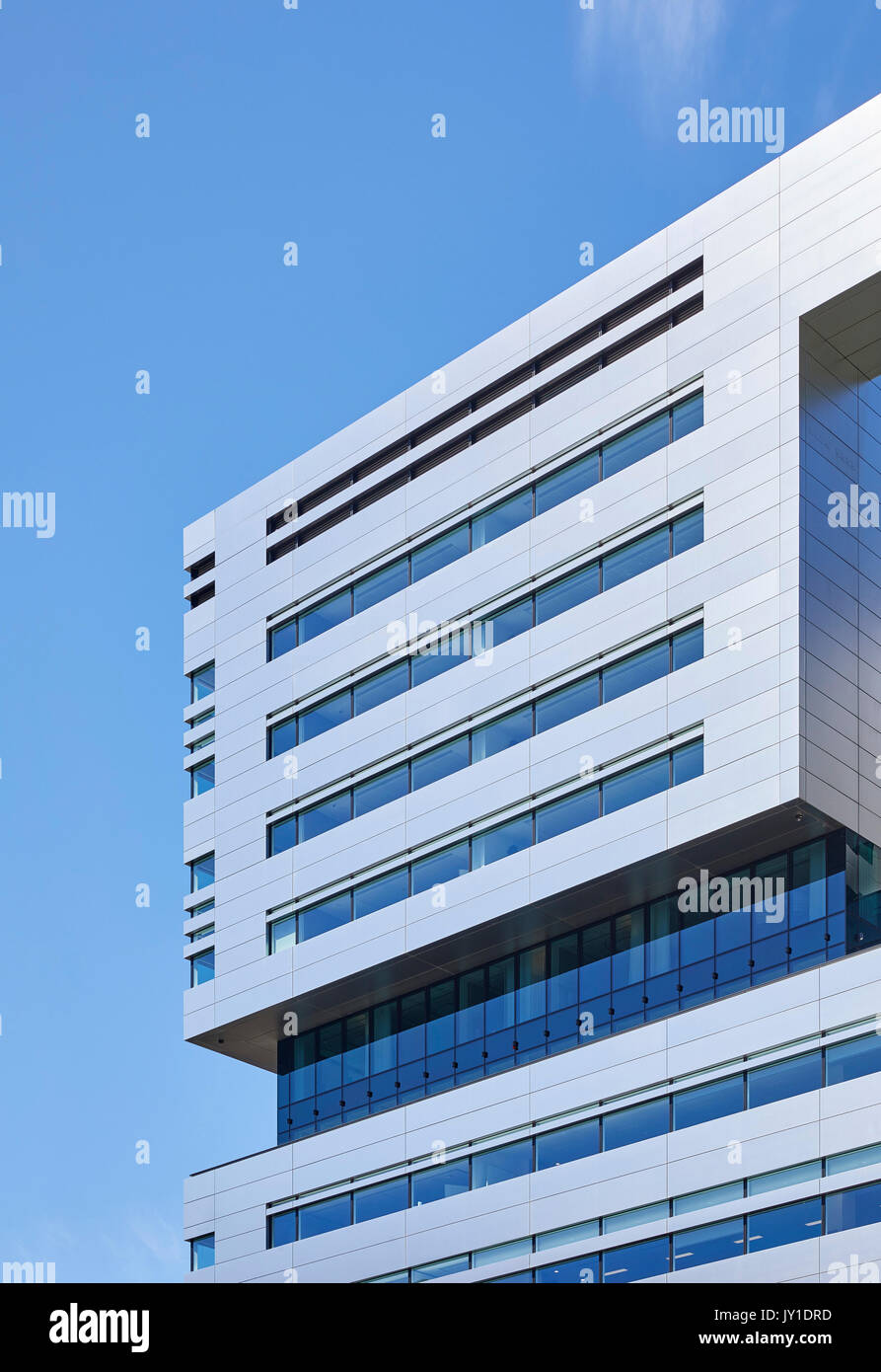 A detail of the north corner of UBS Bank by MAKE Architects in the ...