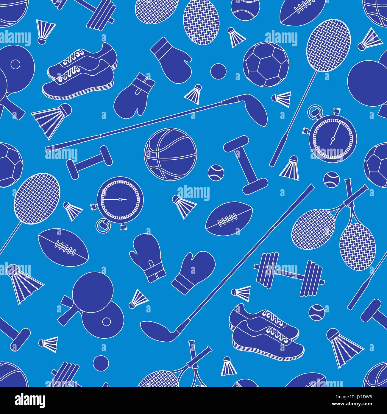 Seamless pattern on the sports theme. Vector illustration sports and ...