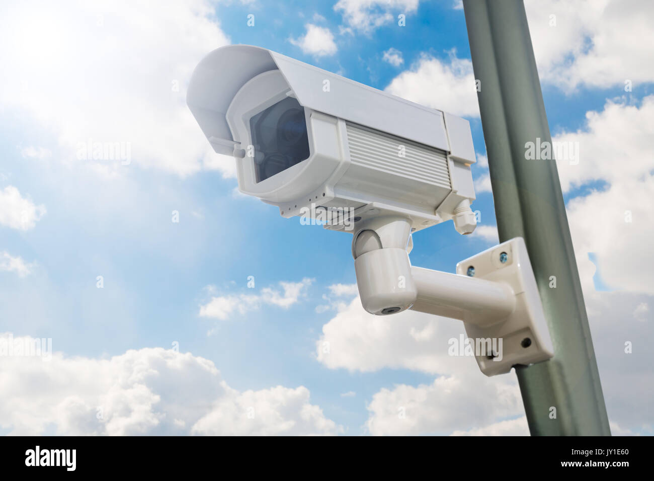 Close-up Of Security Camera Installed On Pole Stock Photo - Alamy