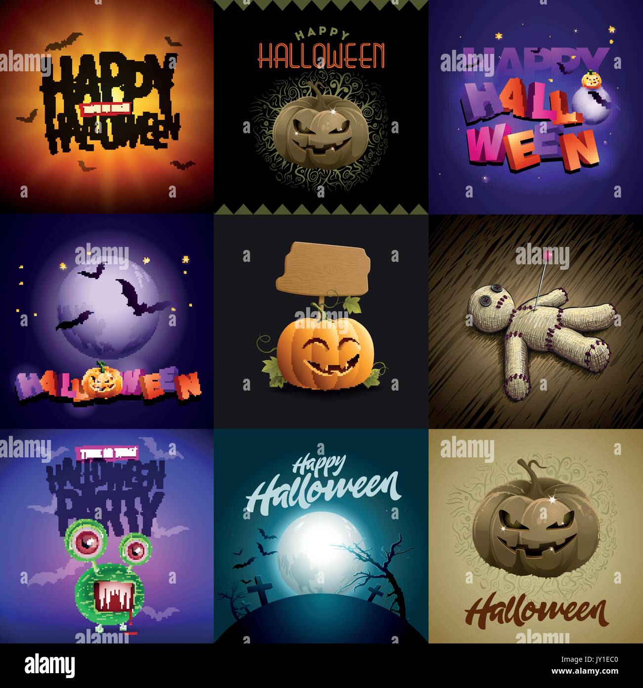 Happy halloween creepy eye Stock Vector Images - Alamy