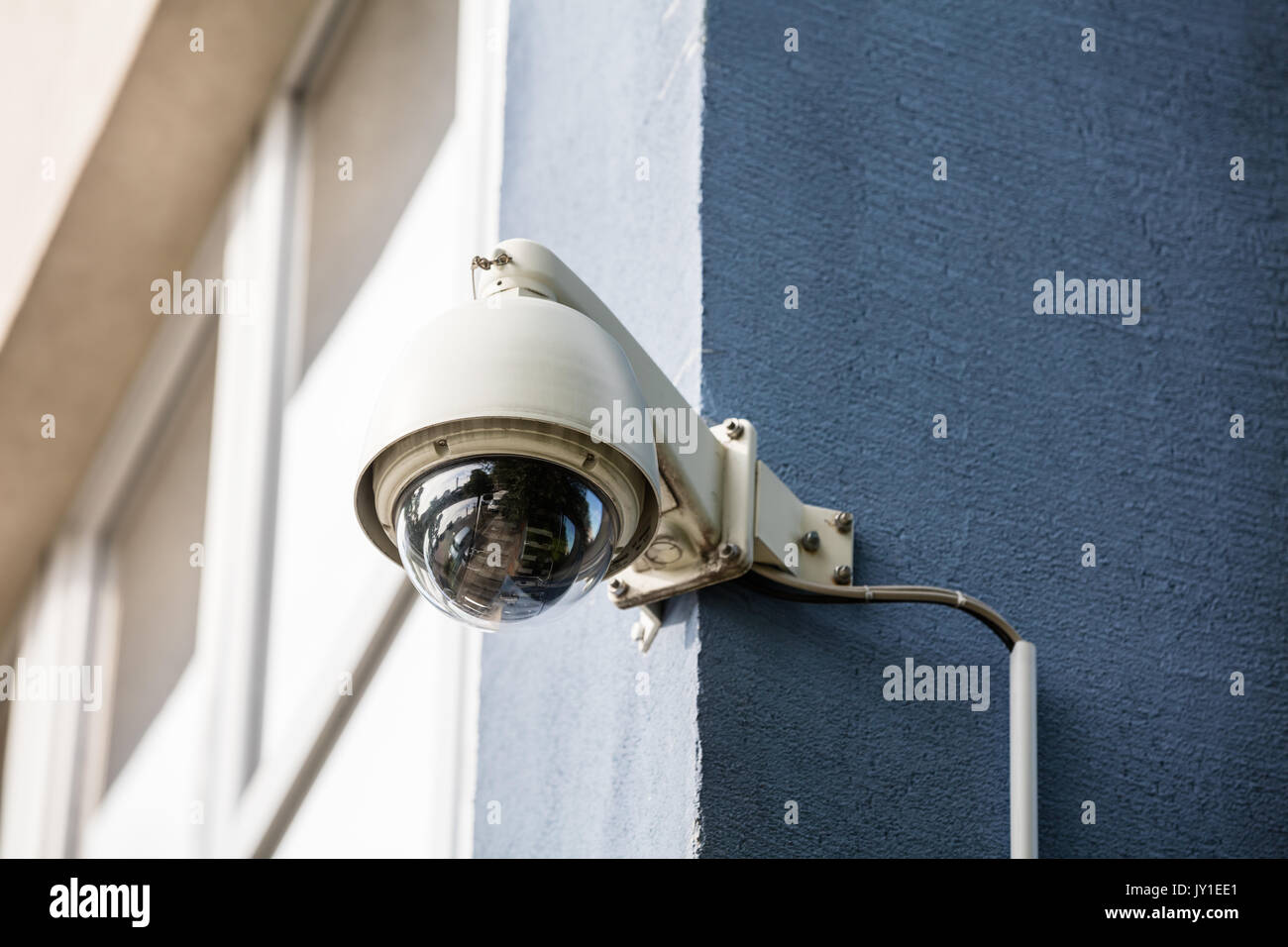 Close-up Of Security Camera Installed On The Wall Of The Building Stock ...