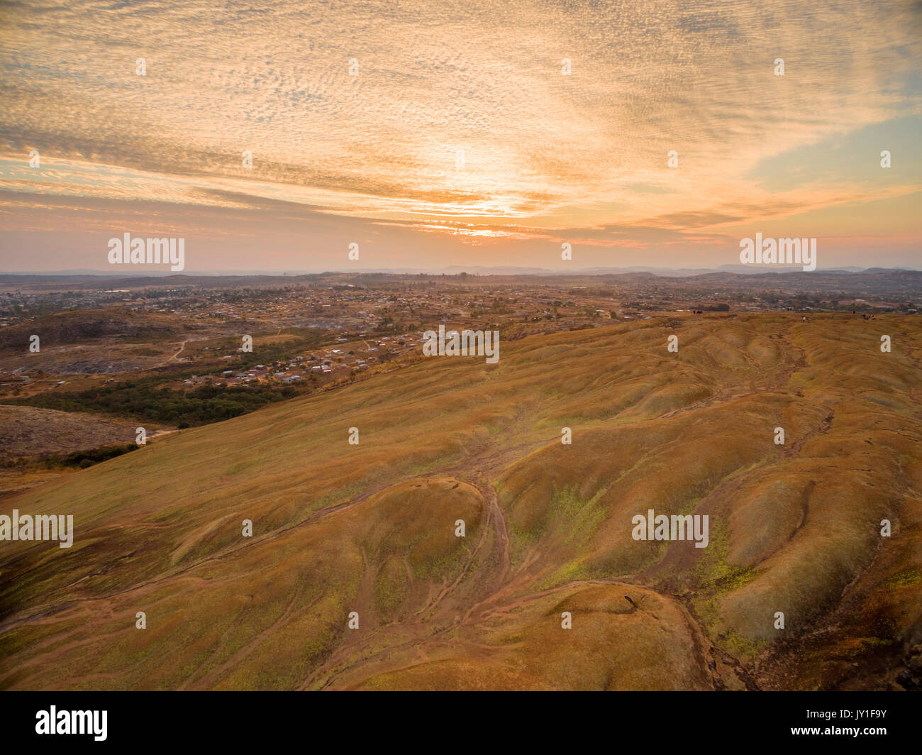 A dramatic sunset seen at Domboshawa, Zimbabwe Stock Photo - Alamy