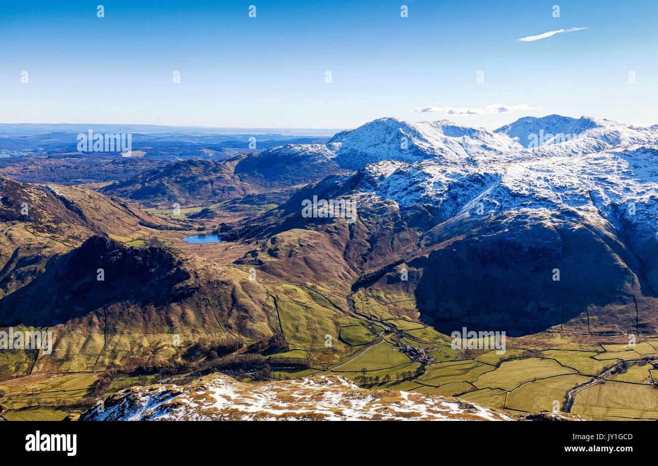 The View From Harrison Stickle, Langdale Pikes, Lake District Stock ...