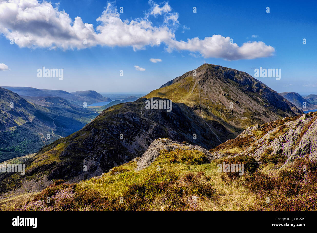 The view towards High Crag from Haystacks, The Lake District Stock ...