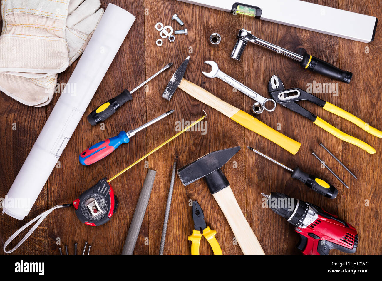 Construction desk screwdriver hi-res stock photography and images - Alamy