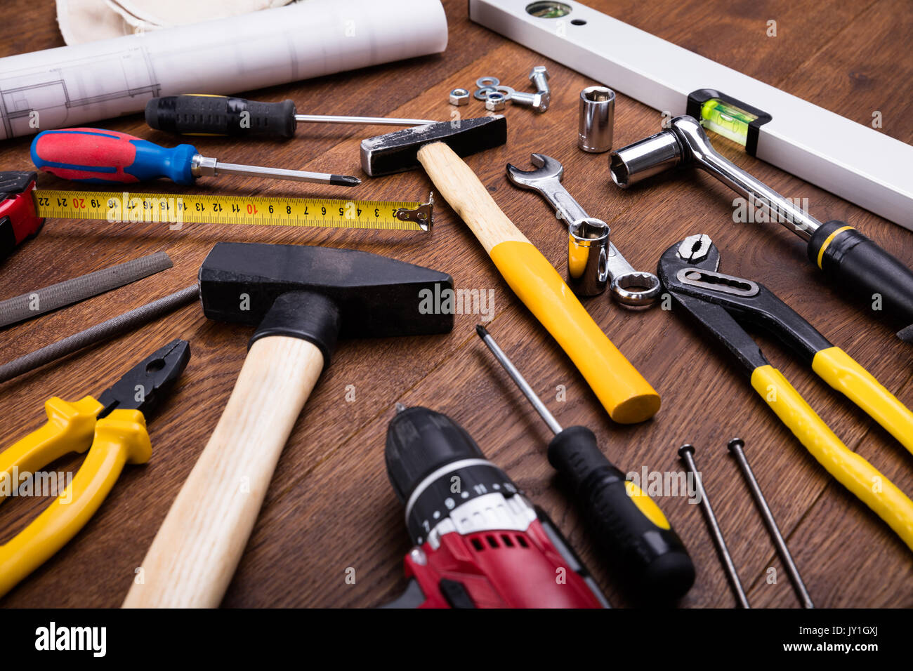 Construction desk screwdriver hi-res stock photography and images - Alamy
