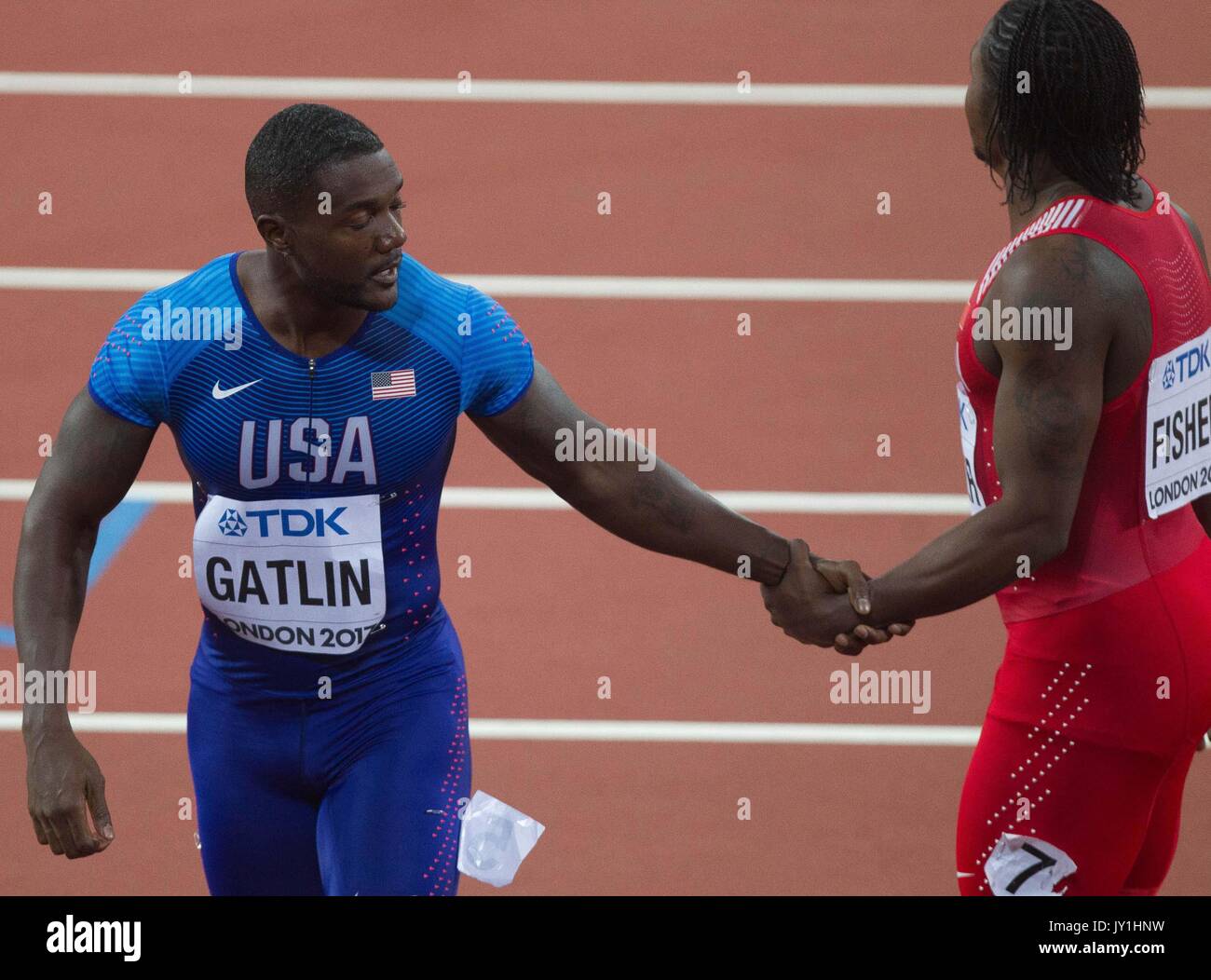 100 m justin gatlin hi-res stock photography and images - Alamy