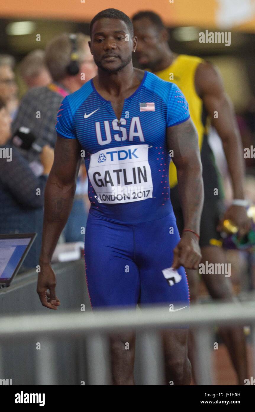 100 m justin gatlin hi-res stock photography and images - Alamy