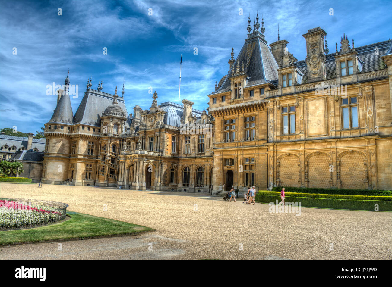 HDR image of the front facarde of Waddesdon Manor, Buckinghamshire ...