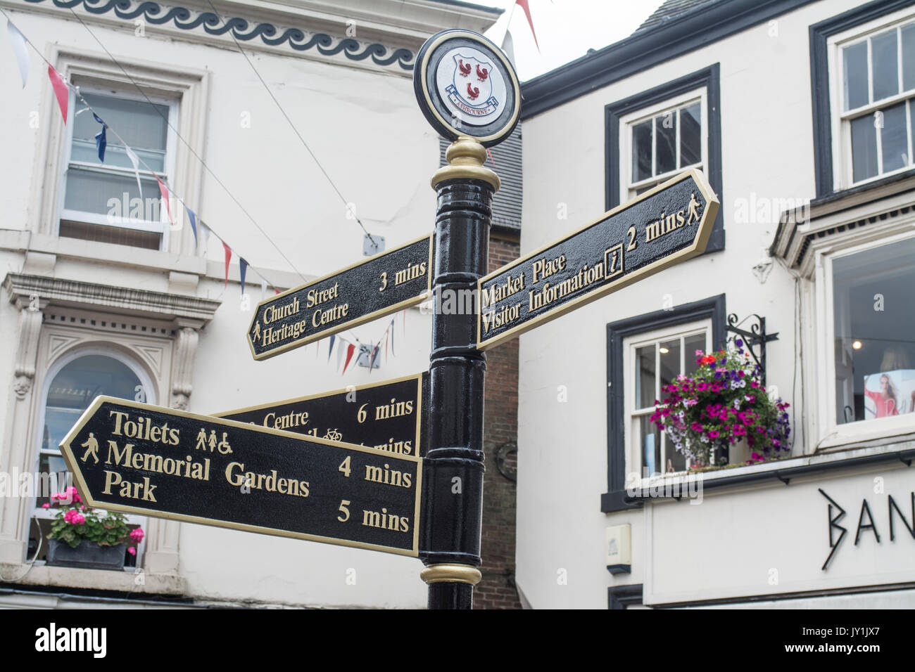Information sign in Victoria Square in Ashbourne Derbyshire, England ...