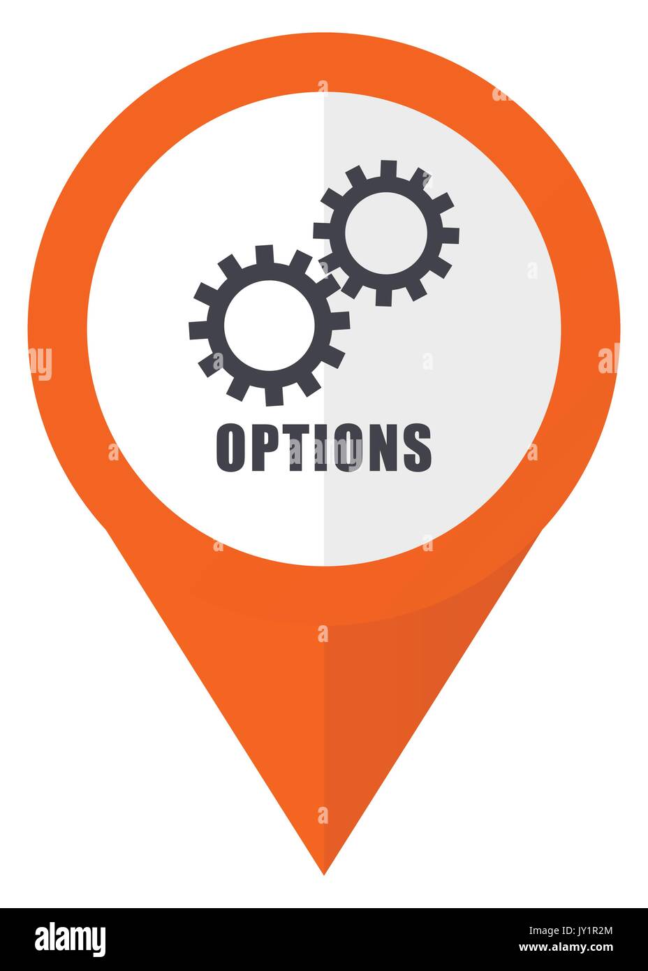 Options orange pointer vector icon in eps 10 isolated on white ...