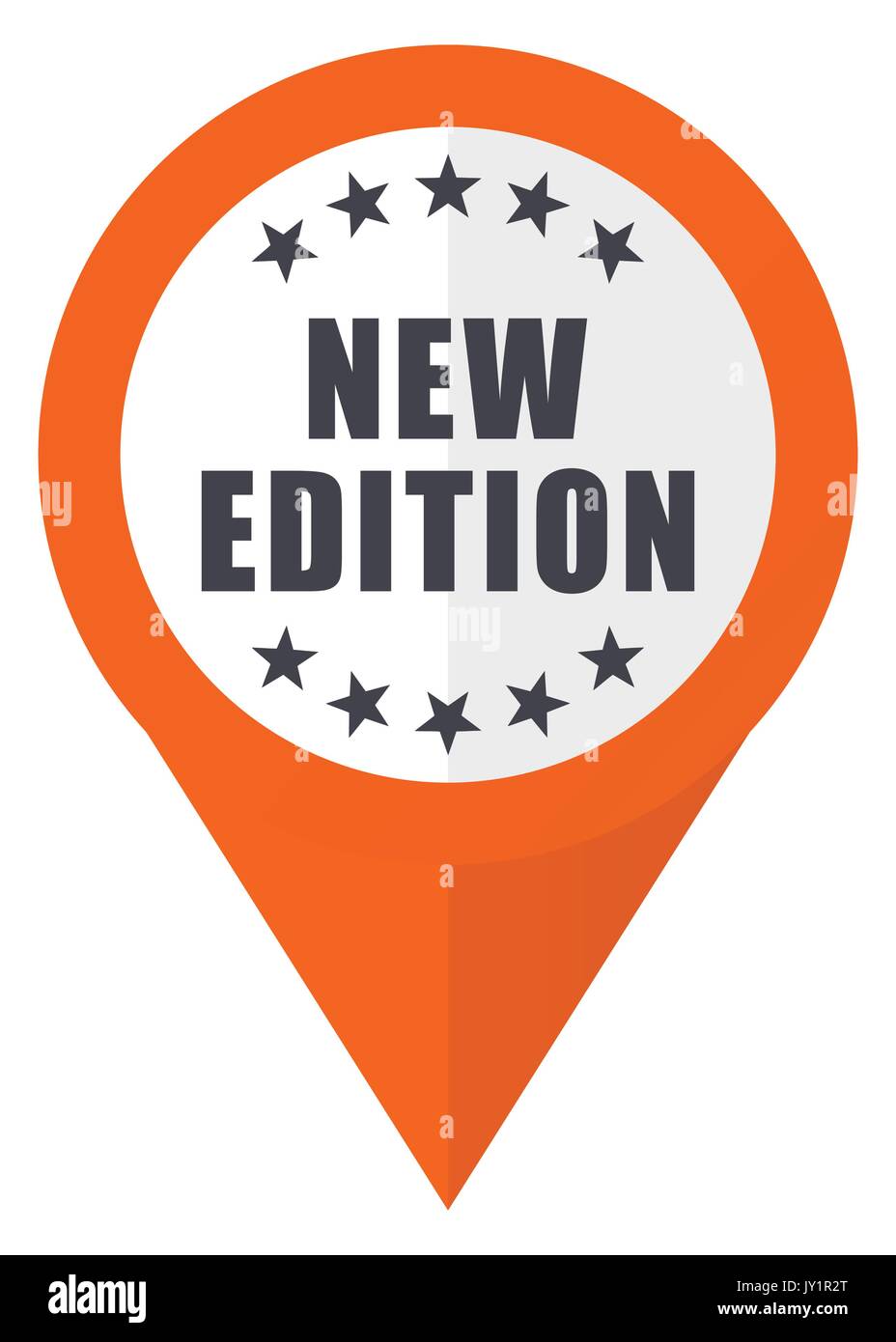 New edition orange pointer vector icon in eps 10 isolated on white ...