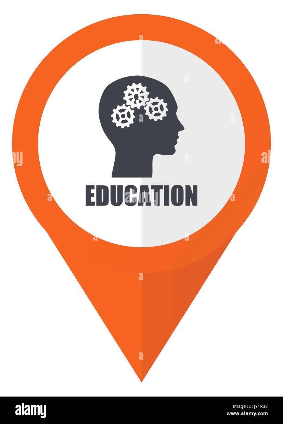 Education orange pointer vector icon in eps 10 isolated on white ...