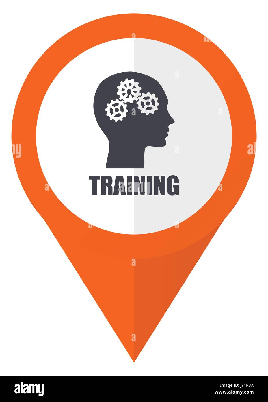 Training orange pointer vector icon in eps 10 isolated on white ...
