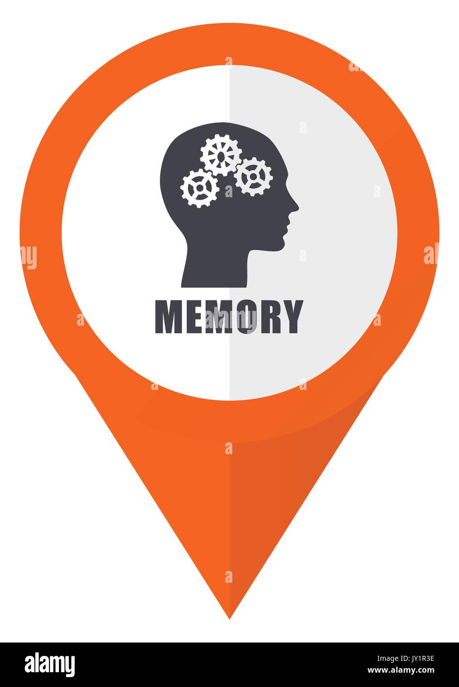 Memory orange pointer vector icon in eps 10 isolated on white ...