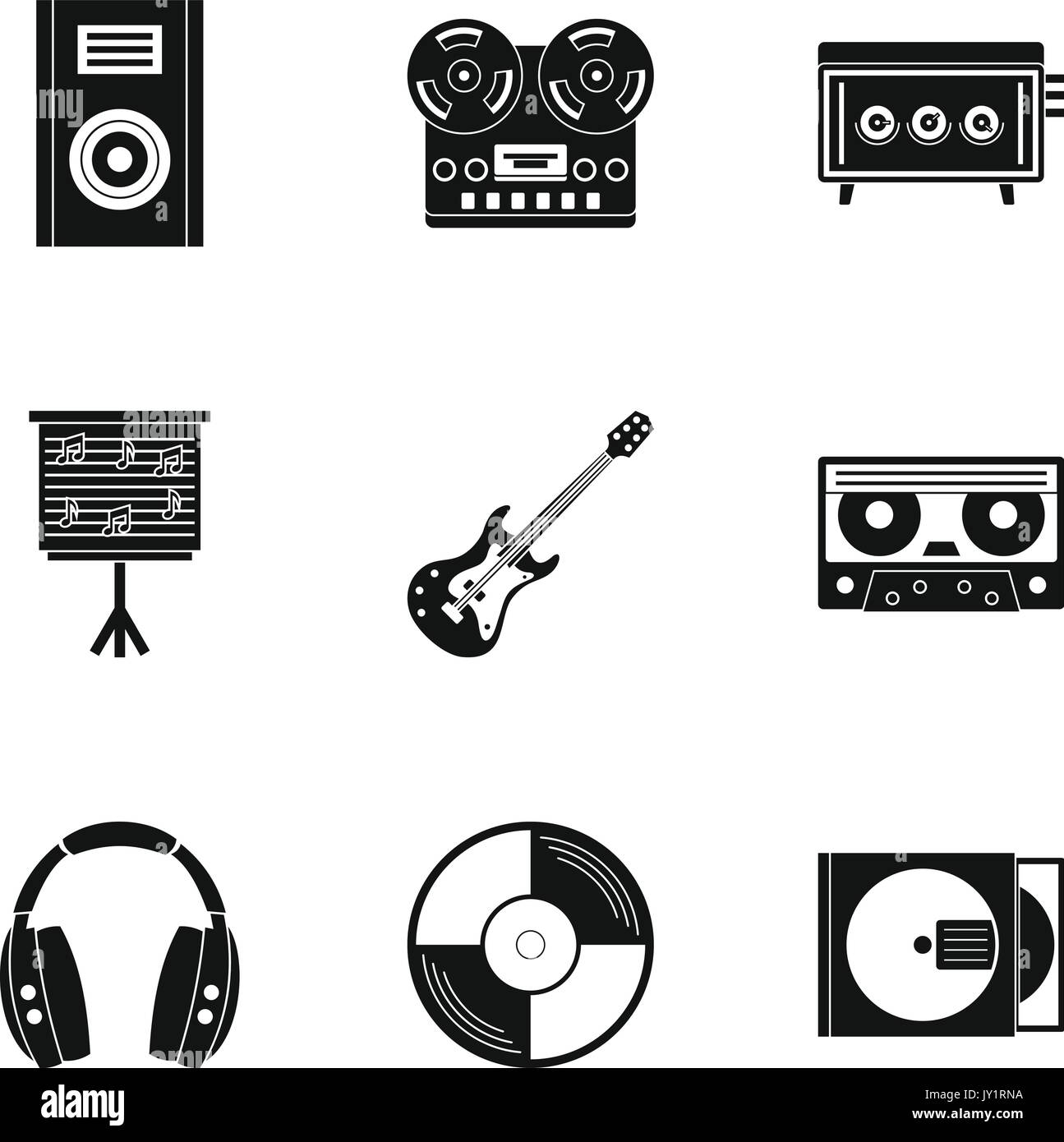Music stuff icon set, simple style Stock Vector Image & Art - Alamy