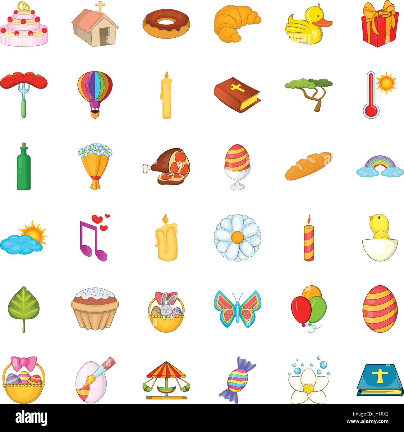 Happy easter icons set, cartoon style Stock Vector Image & Art - Alamy