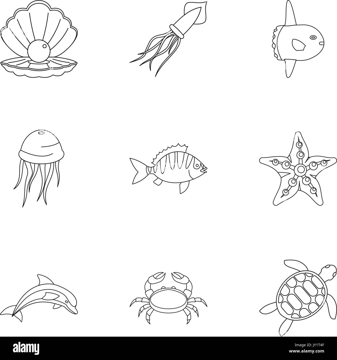 Set color vector stickers Black and White Stock Photos & Images - Alamy