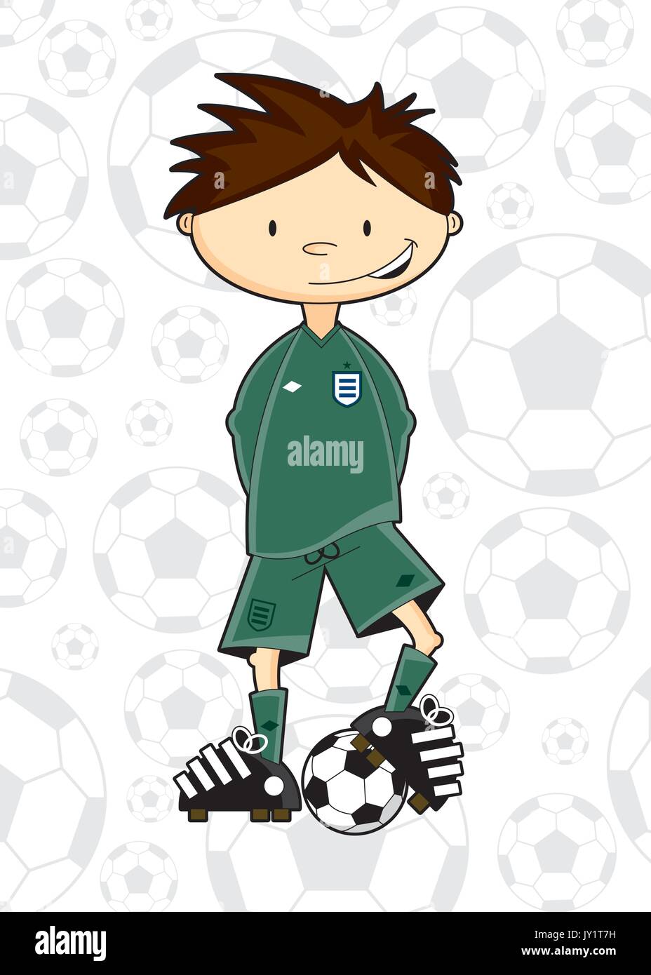 Cute Cartoon Soccer Football Goalkeeper Vector Illustration Stock ...