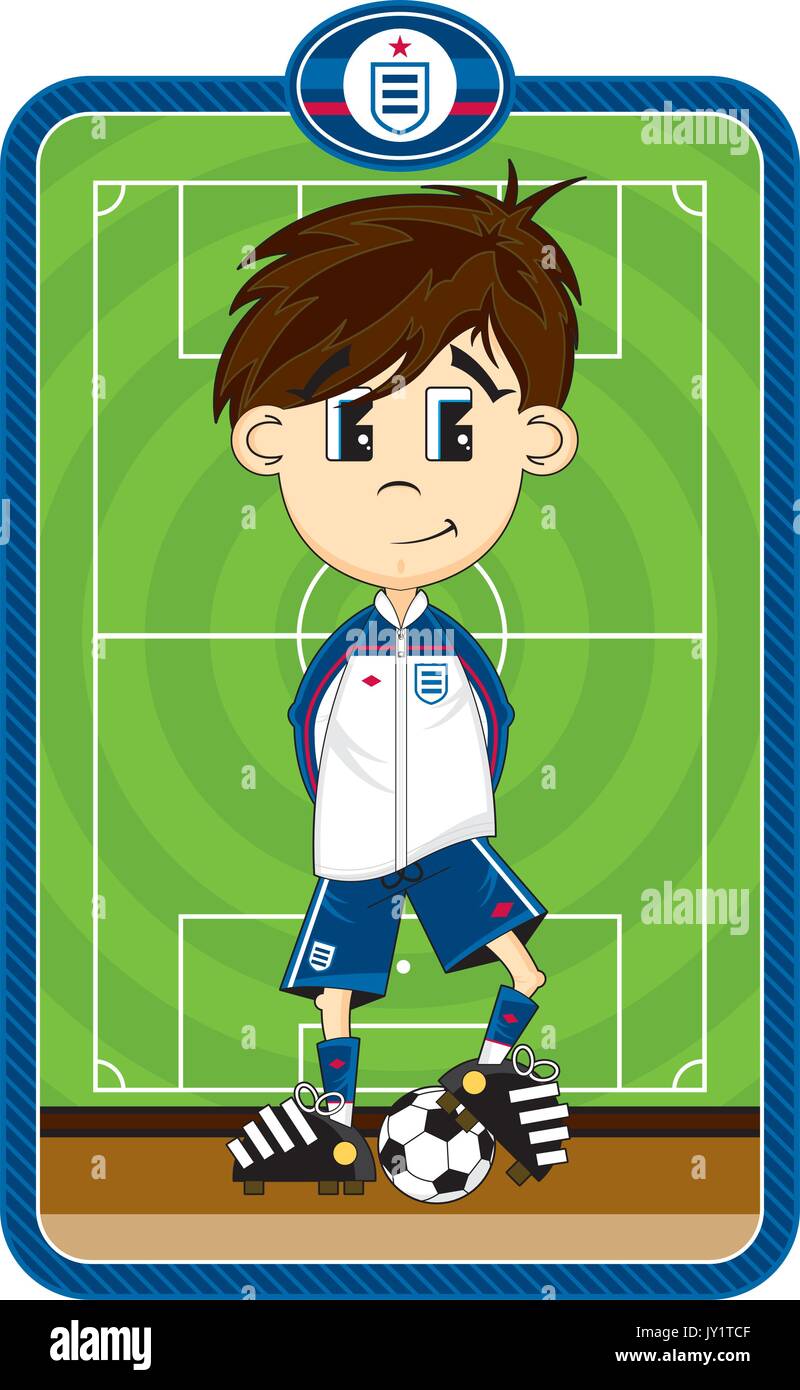 Cute Cartoon Soccer Football Player Vector Illustration Stock Vector ...