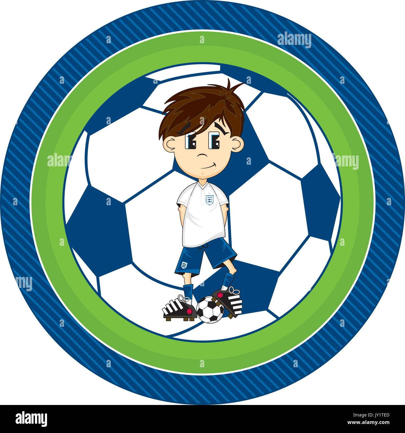 Cute Cartoon Soccer Football Player Vector Illustration Stock Vector ...