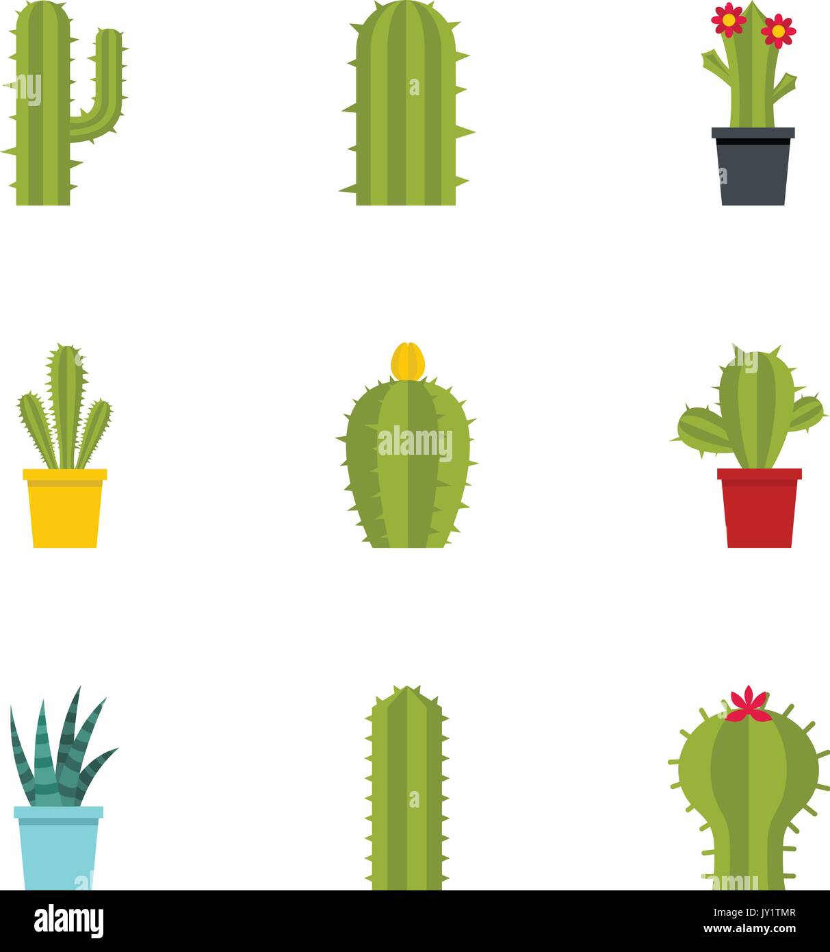 Succulent icon set, flat style Stock Vector Image & Art - Alamy