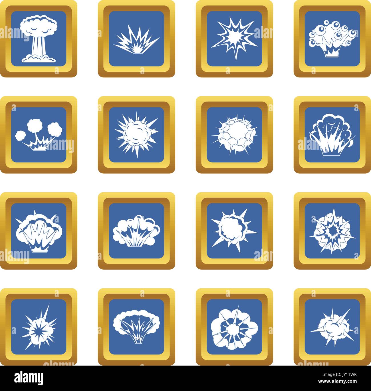Explosion icons set blue Stock Vector Image & Art - Alamy