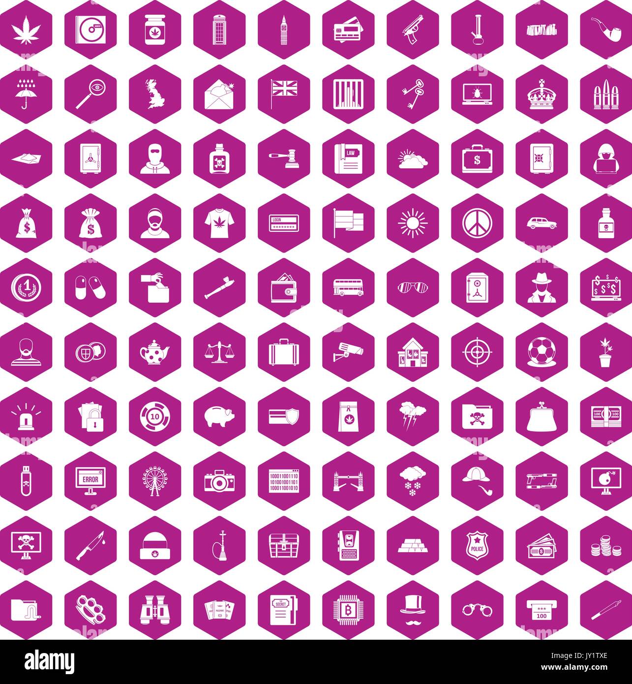 100 police icons hexagon violet Stock Vector Image & Art - Alamy