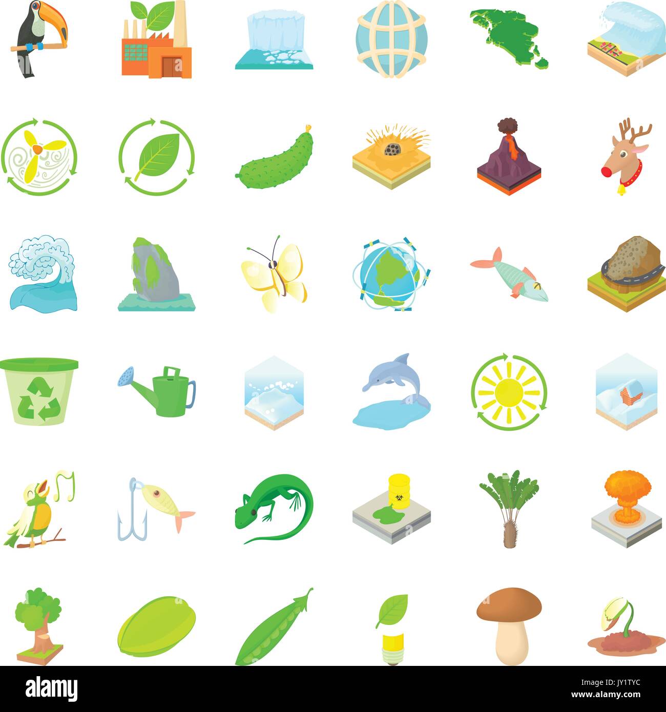 Save ecology icons set, cartoon style Stock Vector Image & Art - Alamy