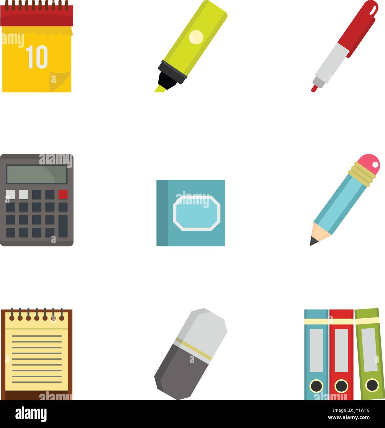 Office tools icon set, flat style Stock Vector Image & Art - Alamy