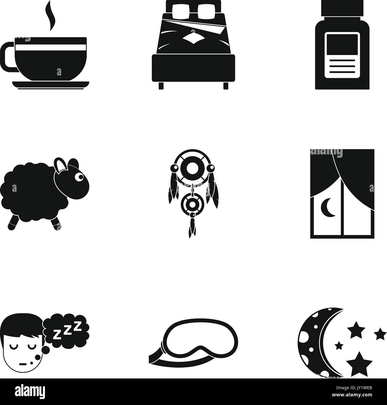 Time to sleep icon set, simple style Stock Vector Image & Art - Alamy