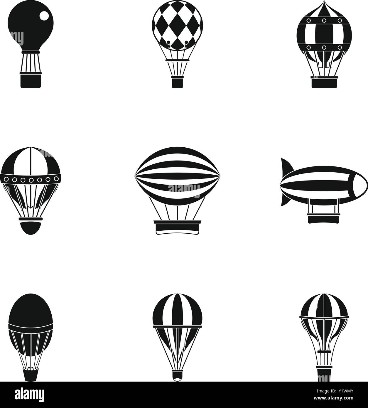 Airships icon set, simple style Stock Vector Image & Art - Alamy