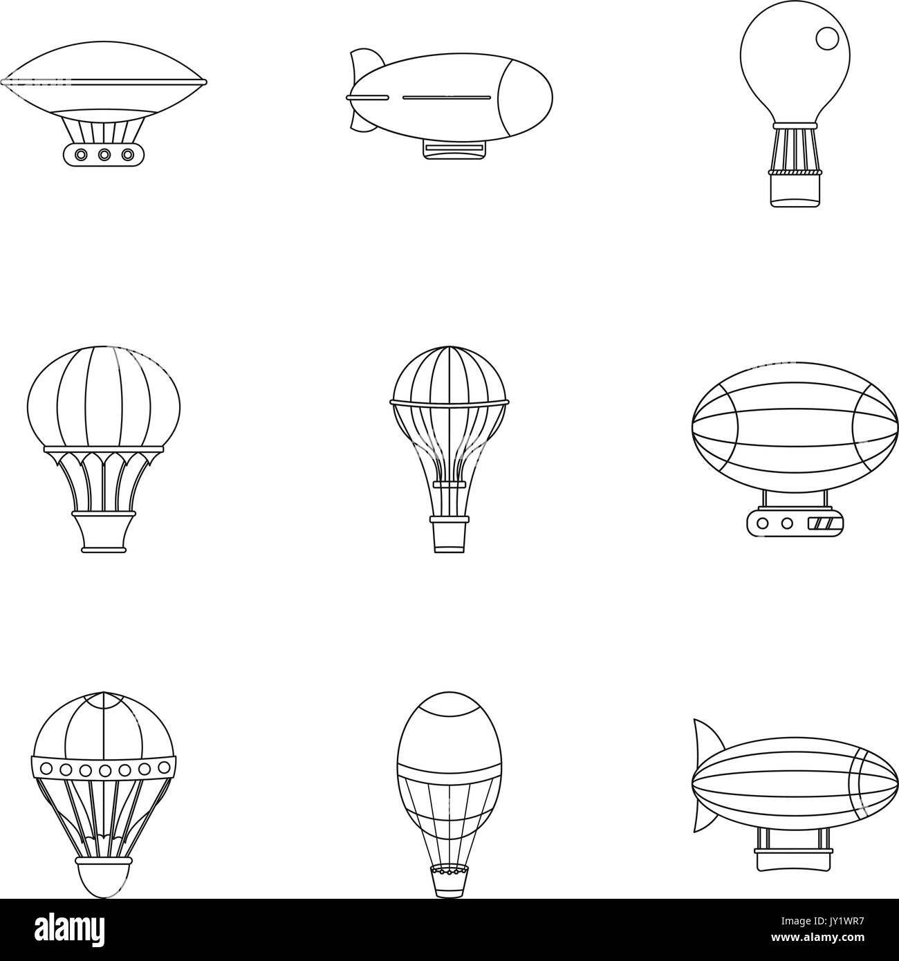 Vintage airship icon outline Black and White Stock Photos & Images - Alamy