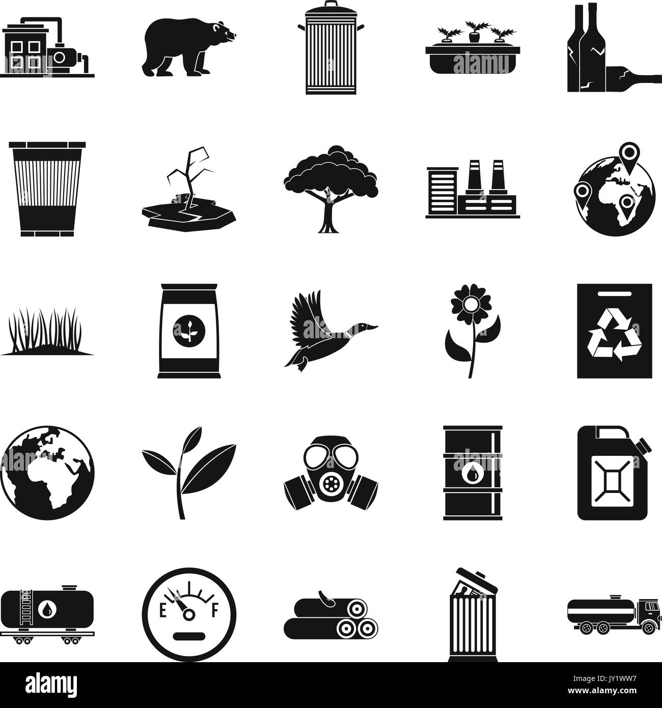 Enviroment protection icons set, simple style Stock Vector Image & Art ...