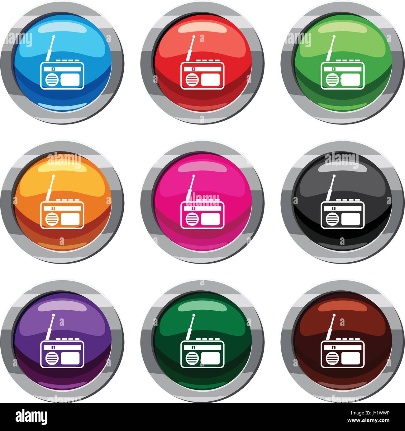 Radio set 9 collection Stock Vector Image & Art - Alamy