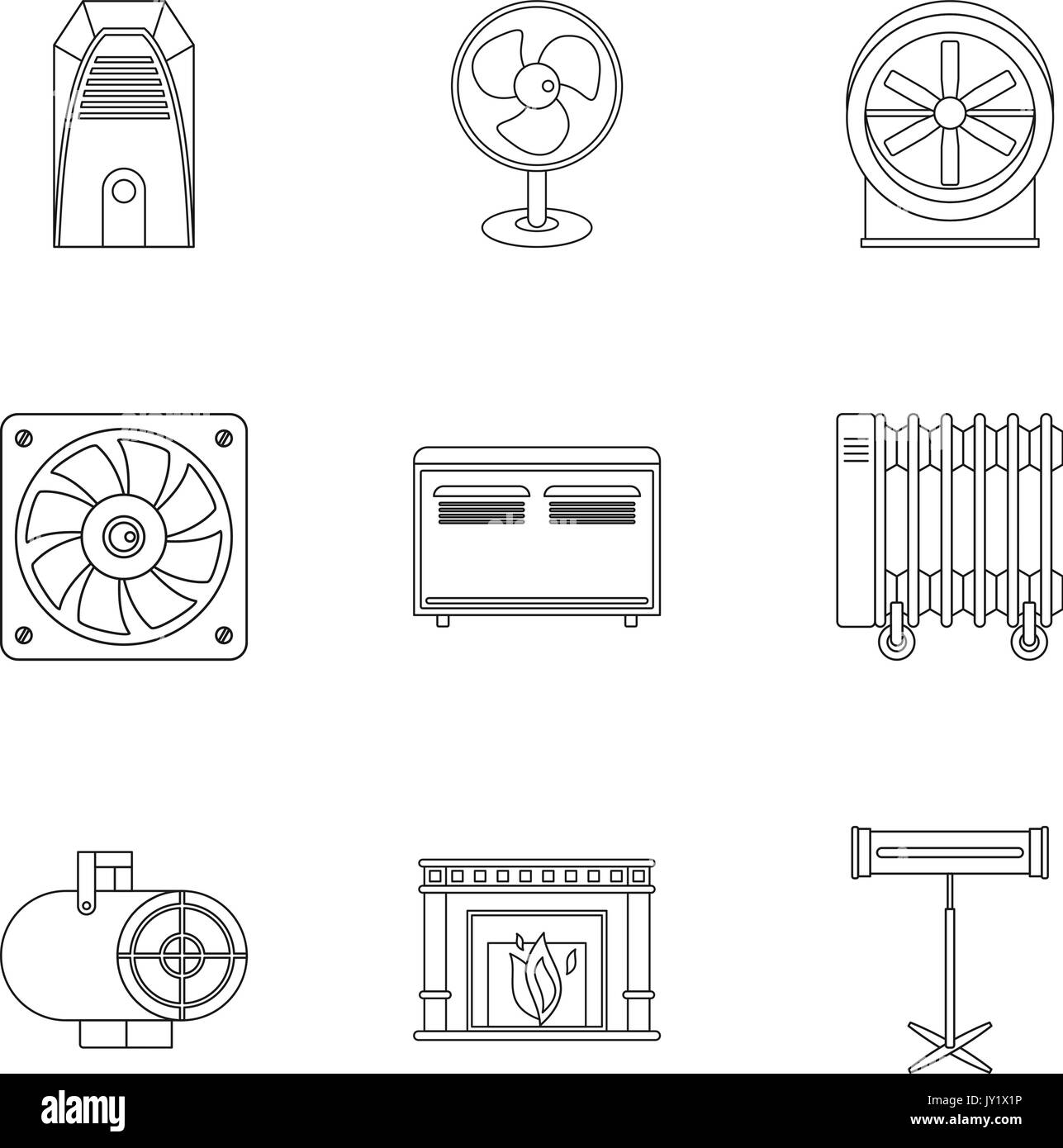 Conditioning icon set, outline style Stock Vector Image & Art - Alamy