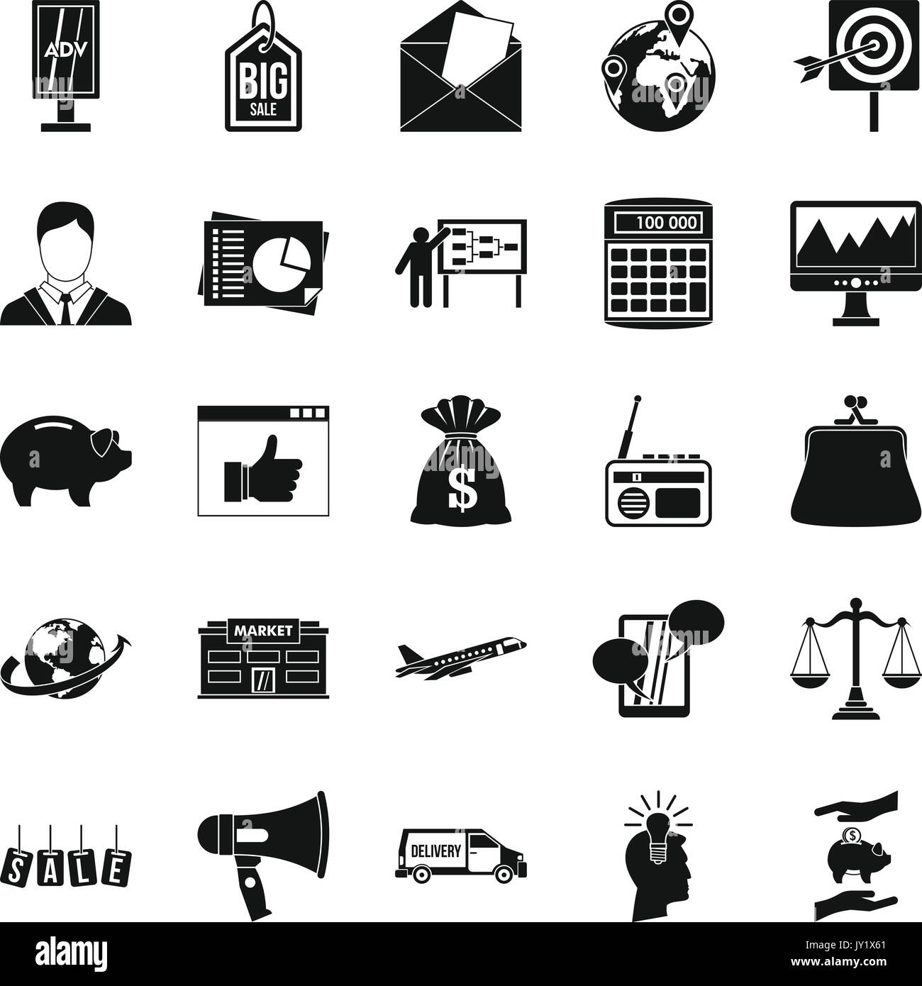 Commercials icons set, simple style Stock Vector Image & Art - Alamy