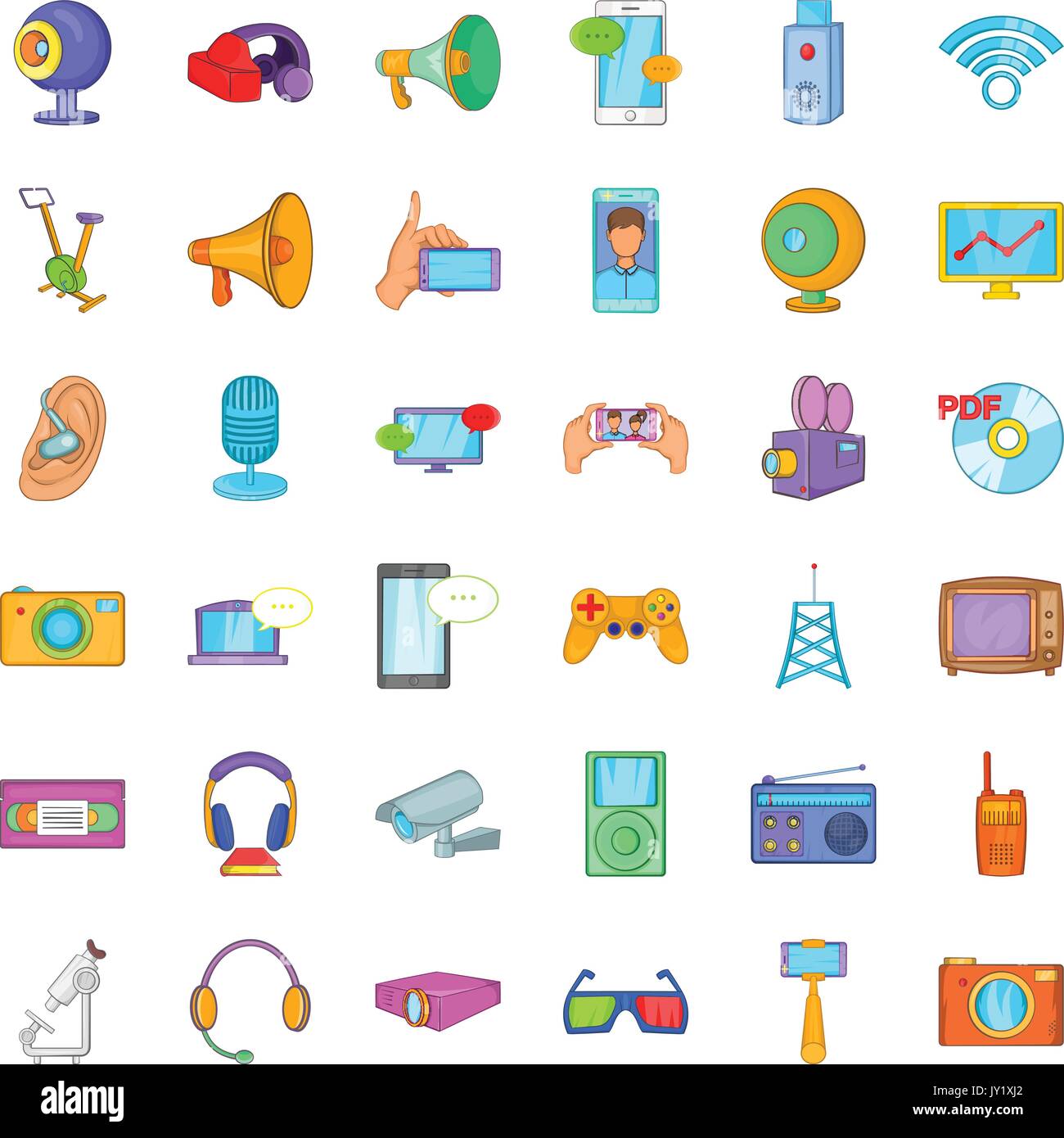 Electronic device icons set, cartoon style Stock Vector Image & Art - Alamy