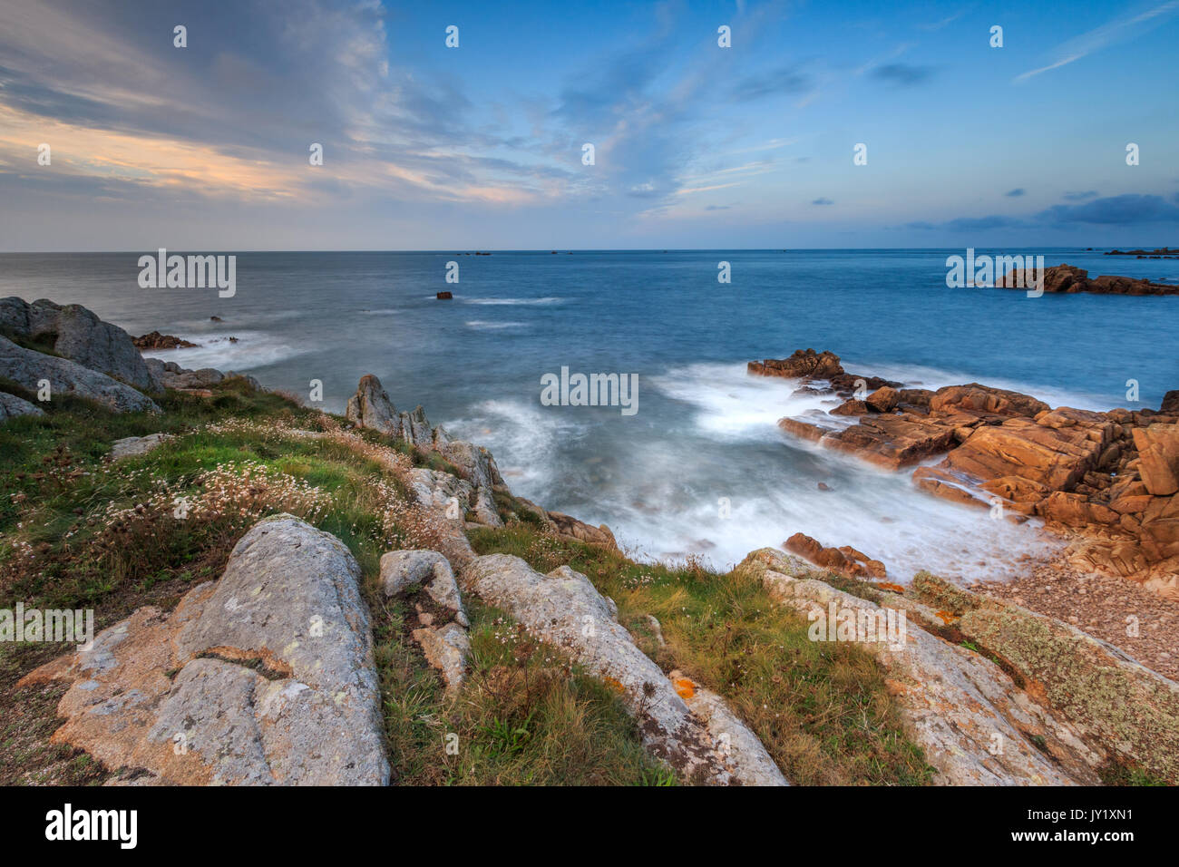 Sunset at cobo bay in guernsey hi-res stock photography and images - Alamy